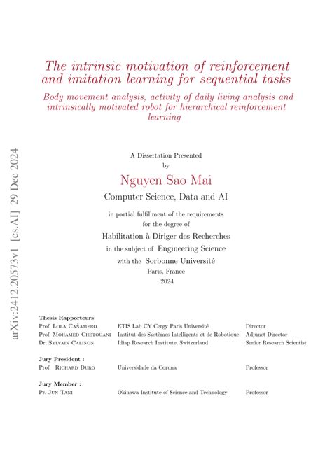 Pdf The Intrinsic Motivation Of Reinforcement And Imitation Learning For Sequential Tasks