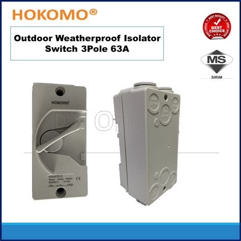 Hokomo Isolator Switch On Off 3pole Weatherproof Isolator Switch On Off