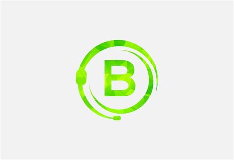 Premium Vector Headphones Green Triangle Node Vector With Latter B