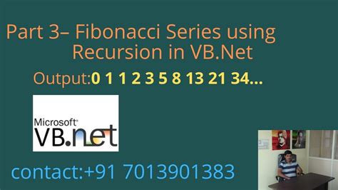 Fibonacci Series Using Recursion In VB Net Part YouTube