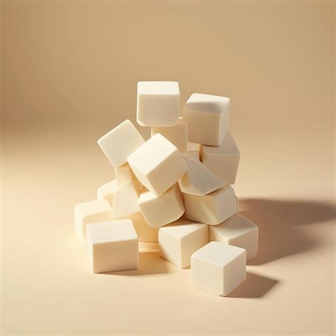 Premium Ai Image A Pile Of Cubed Pieces Of Tofu In A Square In The Premium Ai Image A Pile Of Cubed Pieces Of Tofu In A Square In The