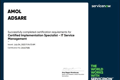 Amol Adsare On Linkedin Successfully Completed Cis Itsm