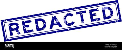 Grunge Blue Redacted Word Square Rubber Seal Stamp On White Background Stock Vector Image Art