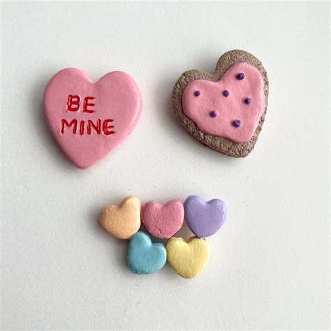 Handmade Valentine Hearts Clay Magnet Set Etsy Canada Clay Magnets