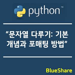 파이썬에서 문자열 다루기 기본 개념과 포매팅 방법