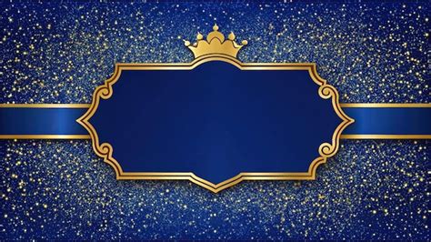 Silhouette Royal Blue And Gold Glitter Invitation Background Premium