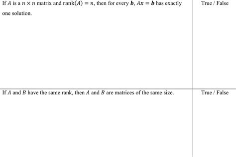 solved if a is a nxn matrix and rank a n then for every
