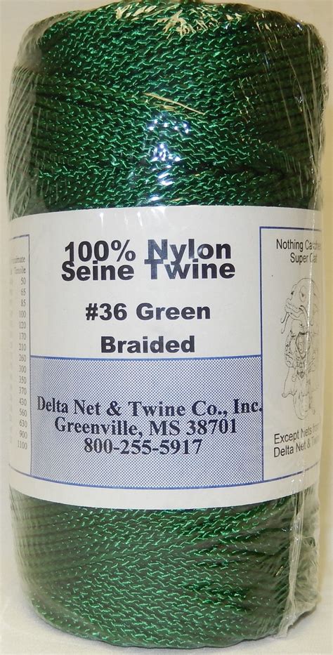 Green Braided Nylon Twine Size 36 Approx 550 Ft Lb 1 Pound Spool Delta Net And Twine