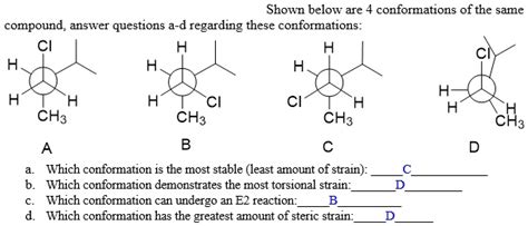 Solved Shown Below Are Conformations Of The Same Compound Answer