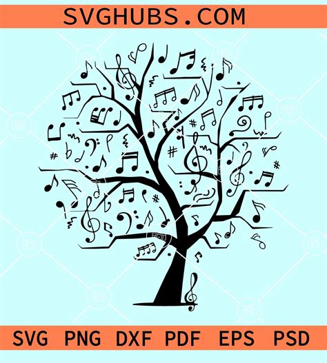 Tree With Music Notes Svg Music Tree With Notes Svg Music Tree Svg