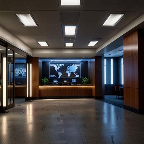 Premium Photo Harsh Fluorescent Lights In An Office Building