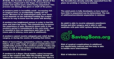 Saving Our Sons Infant Circumcision Vs Adult Circumcision