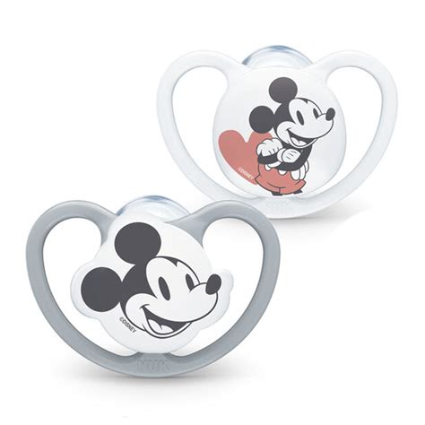 Nuk Space Disney Mickey Mouse Silicone Soother Pacifier 2pcsbox 0 6m