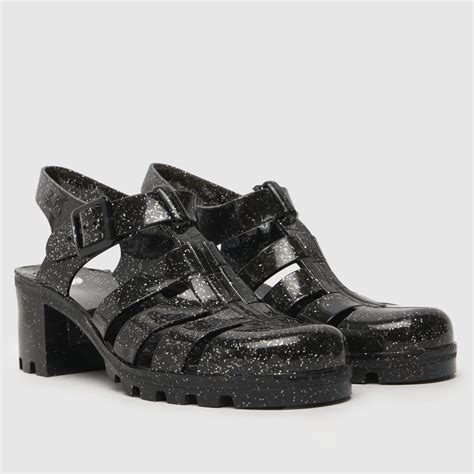 Womens Black And Silver Juju Jellies Babe Sandals Schuh