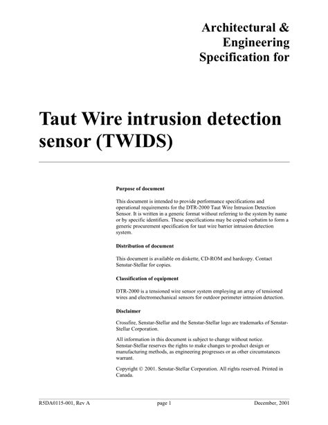 Taut Wire Intrusion Detection Sensor Twids Docest
