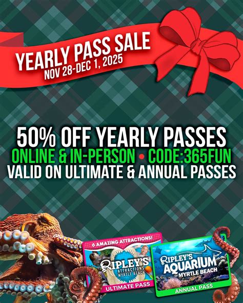 The Yearly Pass Sale Ripleys Aquarium Of Myrtle Beach Facebook