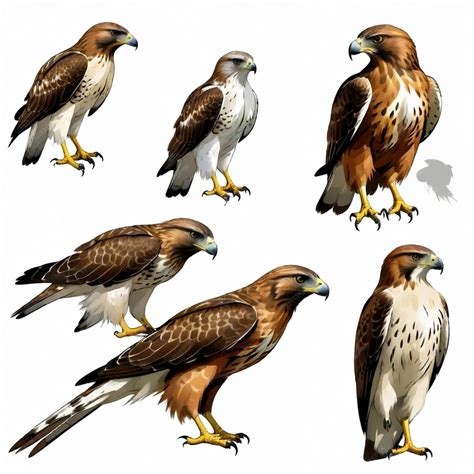 Premium Vector Hawk Vector Set White Background Isolated