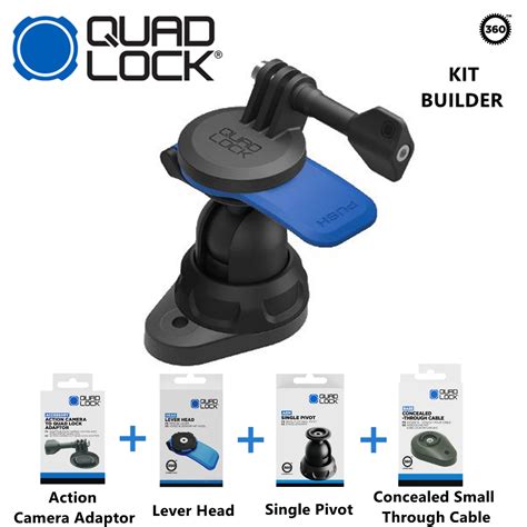Quad Lock 360™ Kit Builder 4 Item With Action Camera Adaptor And Single