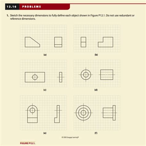 solved 12 16 problems sketch the necessary dimensions to