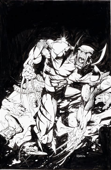 Original Pin Up Art By Bart Sears From Various Issues Of Wizard Magazine Early 90s