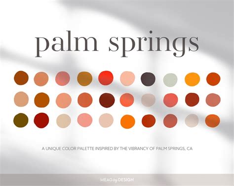 Palm Springs Procreate Color Palette Warm Vibrant Tones Digital