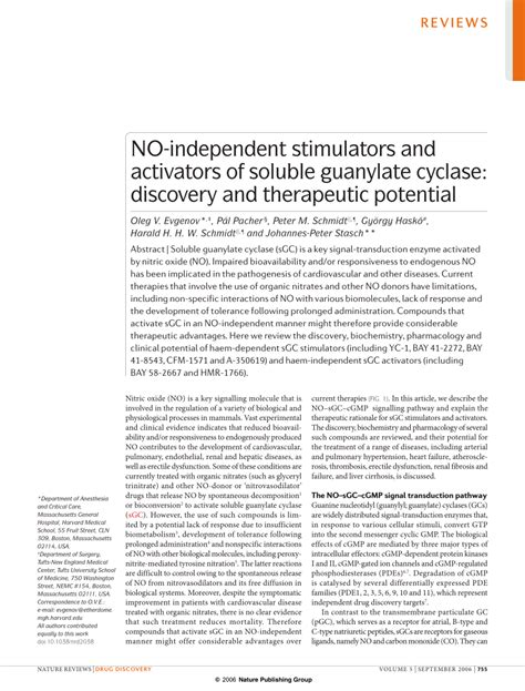 Pdf No Independent Stimulators And Activators Of Soluble Guanylate