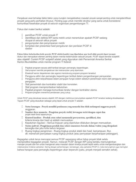 Dokumen Kpi Manajemen Proyek Pdf