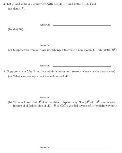 solved 3 let a and b be 3 x 3 matrices with det a 4 and