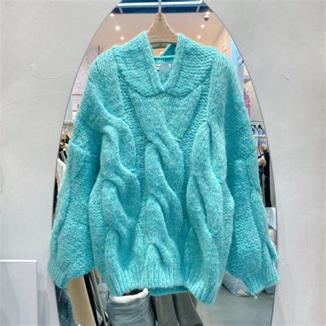 걸탑 무료배송 꽈배기후드니트 위시버킷