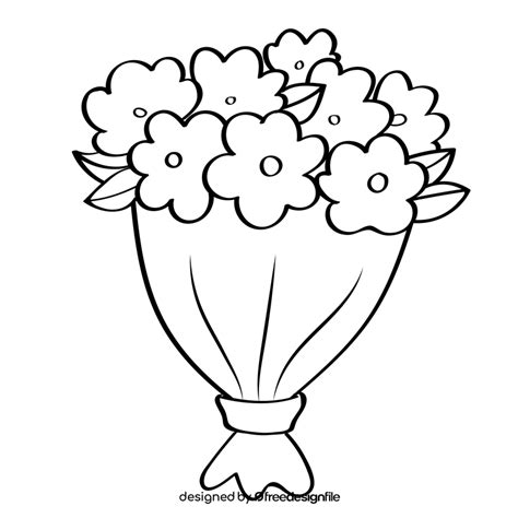 Flowers Black And White Clip Art Flower Clipart Black And White Vector
