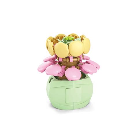Yellow And Pink Flower Lego Block Kingdom