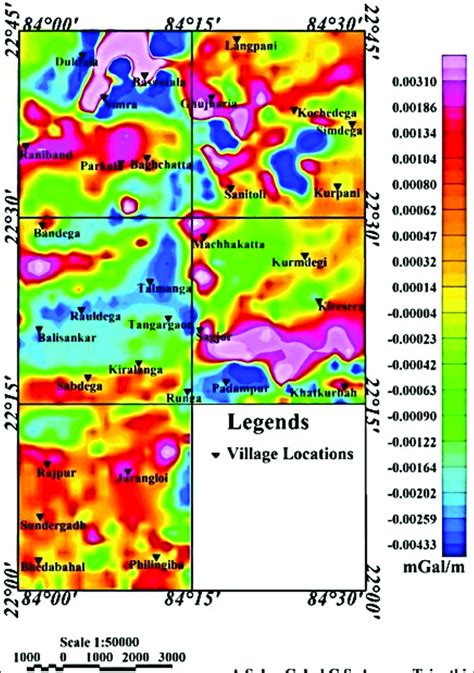 First Order Vertical Derivative Of Bouguer Anomaly Map In Parts Of