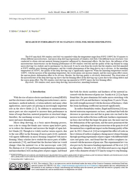 research on formability of 304 stainless steel foil micro deep drawing
