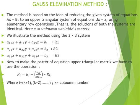 Gauss Elimination Method Pptx