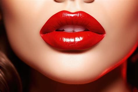 Premium Photo These Beautiful Red Lips Are Shining With Perfect