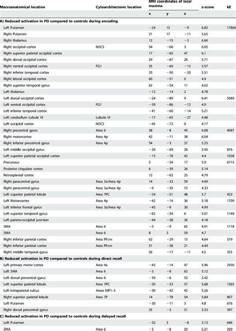 Reduced Working Memory Related Functional Mri Results In Pd Compared To