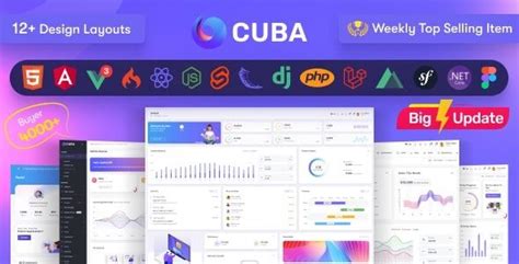 cuba 12 1 html react angular 16 vue 3 js nuxt nodejs asp and laravel admin dashboard