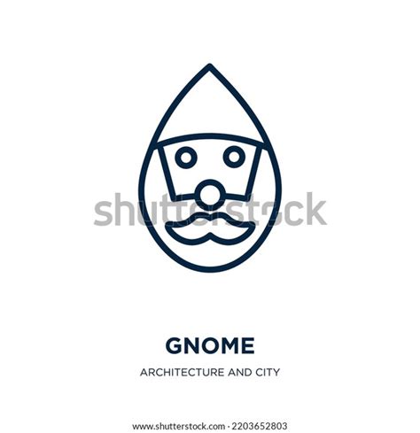 Gnome Icon Architecture City Collection Thin Stock Vector Royalty Free