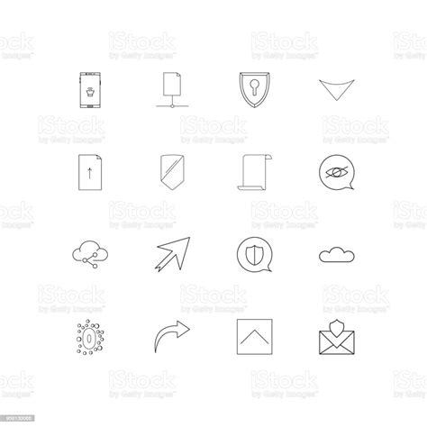 네트워크 및 데이터베이스 선형 얇은 아이콘 세트입니다 간단한 벡터 아이콘 설명 0명에 대한 스톡 벡터 아트 및 기타 이미지