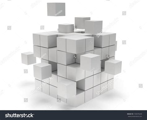 Cubes Block Assembling Concept Teamwork Business Stock Illustration