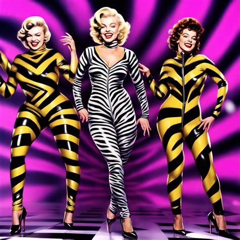 Marilyn Monroe Turtleneck Zebra Striped Catsuit By 2024darwin On Deviantart