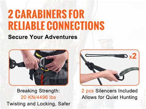 VEVOR Tree Stand Safety Rope 9 Ft 27 43M Treestand Lifeline Rope 30KN Breaking Tension 0 6