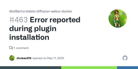 Error Reported During Plugin Installation Issue 463 AbdBarho Stable Diffusion Webui Docker
