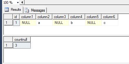 Count The Null Columns In A Row In SQL Stack Overflow