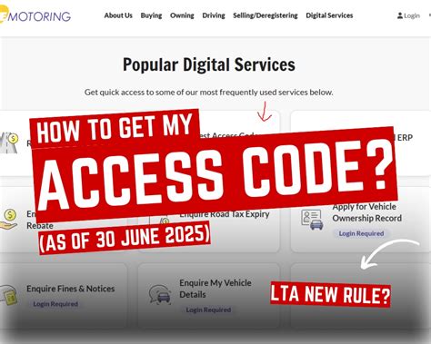 Noto Blog Lta Rolls Out One‑time Access Code On Onemotoring — How To