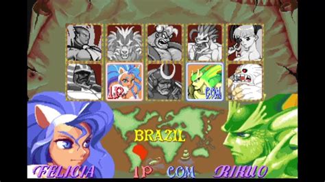 Darkstalkers The Night Warriors 1994 Classic Arcade Fighting Playthrough Complete Felicia