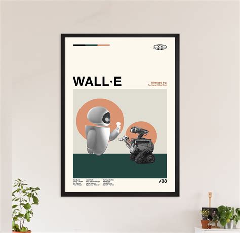 Wall E Poster Wall E Poster Wall E Print Midcentury Art Movie Poster Minimalist Poster