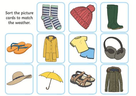 Weather Clothes Sorting Activityearly Learning Preschool Learning