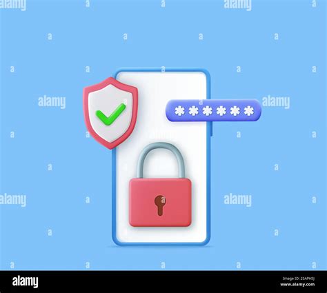 3d Mobile Phone Protection System Smartphone Security Concept Banner