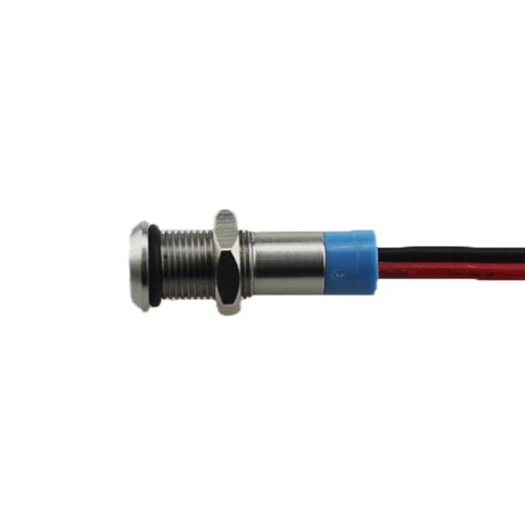 6mm Stainless Steel Signal Lamp Dc12v Red Metal Push Button Switch